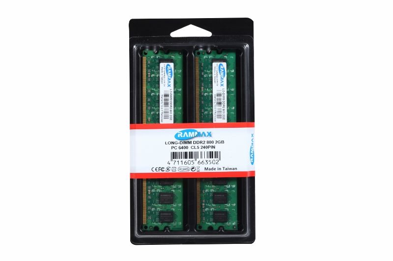 RAMMAX DDR2 800MHz 1GB LODIMM RAM (2-in-1) | DESKTOP MEMORY