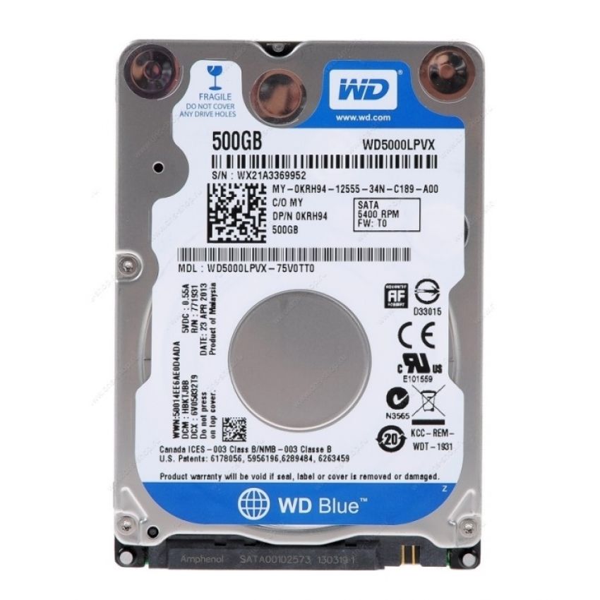 Western Digital WD5000LPVX 500GB Internal Hard Disk Drive | Prodatanet ...